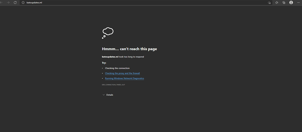 Hmmm… can't reach this page - Hosting Support - InfinityFree Forum